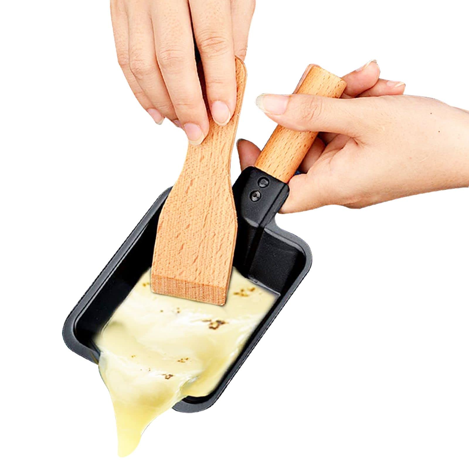 FantasyDay Mini Raclette Set,Two Grill Pan,Candlelight Cheese Melter Pan,Non Stick Rotaster Baking Tray Stove Set,Suitable for Cheese, Meat, Fish, and Vegetables( not included candles)