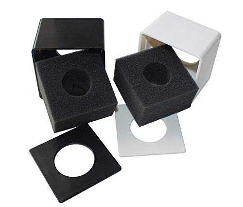 ABS Portable Square Cube Shaped Interview Mic Microphone Logo Flag Station Logo Superior Live Microphone DIY (White)