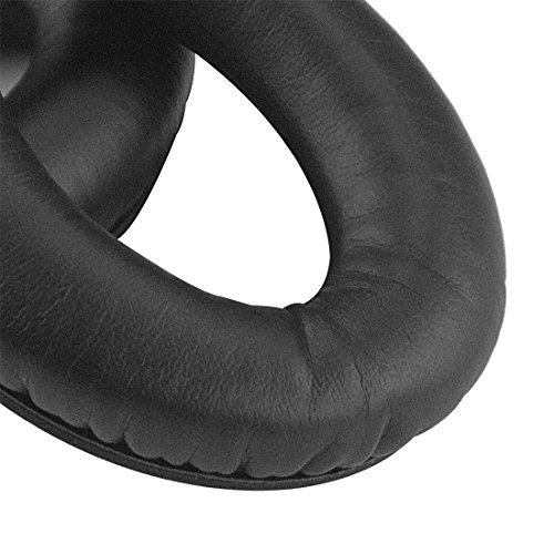 Geekria QuickFit Protein Leather Replacement Ear Pads for Bose QuietComfort 15, QC15, QC2 Headphones Earpads, Headset Ear Cushion Repair Parts (Black)