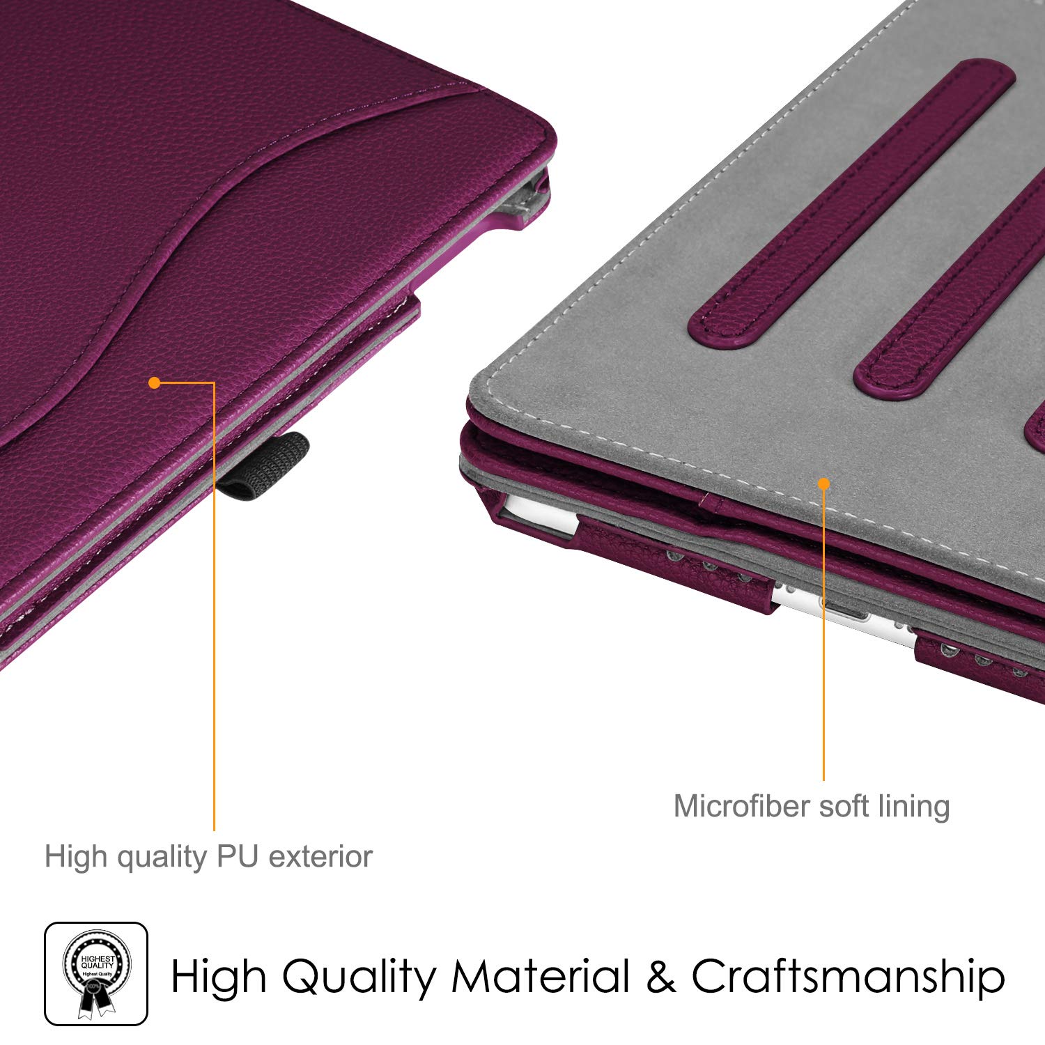 Fintie Case for iPad Mini 4 - [Corner Protection] Multi-Angle Viewing Folio Smart Stand Protective Cover with Pocket, Auto Wake/Sleep, Compatible with iPad Mini 5th Gen 2019 (Purple)