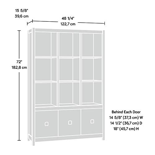 Sauder Cannery Bridge Storage Wall, L: 48.35" x W: 15.67" x H: 71.97", Mystic Oak