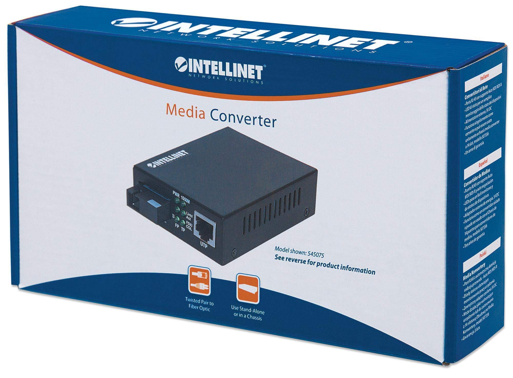 Intellinet Gigabit Ethernet WDM Bi-Directional Single Mode Media Converter
