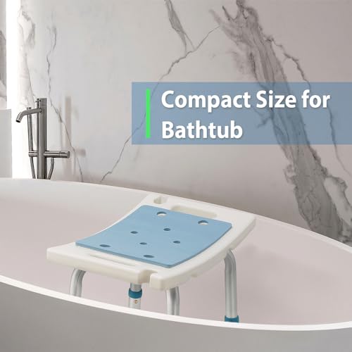 Auitoa Shower Stool with Shower Head Holder and Handles, Tool-Free Assembly Shower Chair for Bathtub and Inside Shower, Adjustable Shower Seat for Seniors, Elderly, Handicapped, Pregnant (350lbs)