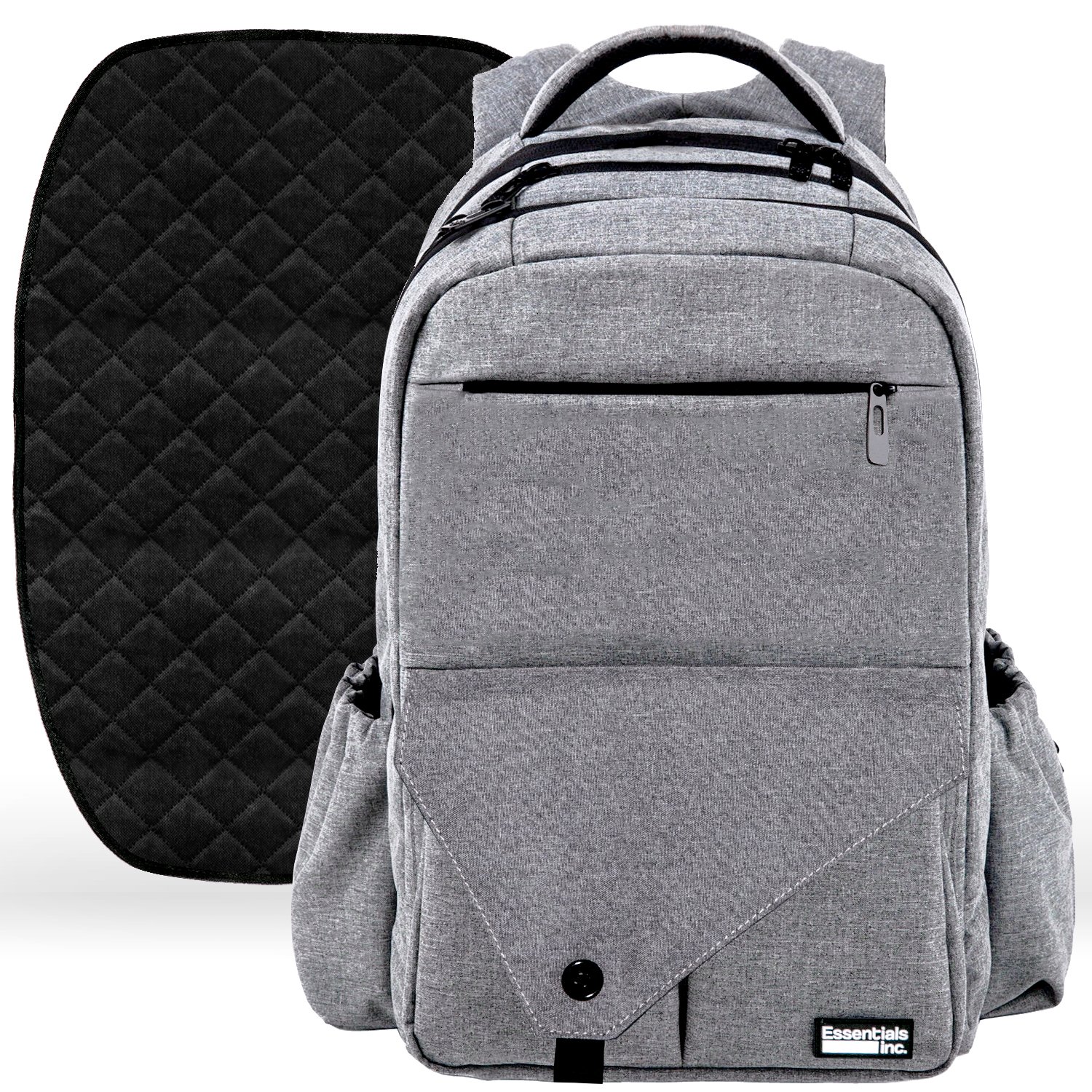 Diaper Bag Backpack with Stroller Straps, Baby Changing Mat & Multi Pockets - Insulated Milk Bottle Pockets, Water Resistant, Large Unisex Design for Men & Women (Large)