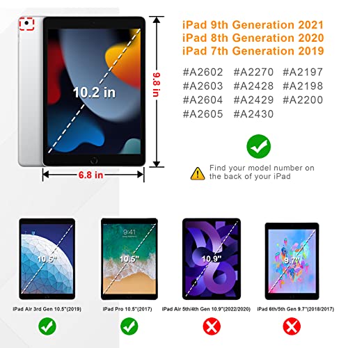 Fintie Kids Case for iPad 9th / 8th / 7th Generation (2021/2020 / 2019) 10.2 Inch - Shockproof Light Weight Handle Stand Case, Also Fit iPad Air 3 10.5" (2019) / Pro 10.5" (2017), Red