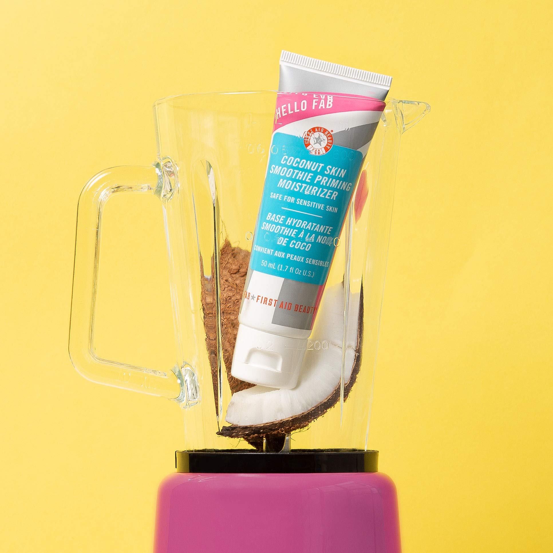First Aid Beauty Hello FAB Coconut Skin Smoothie Priming Moisturizer, 2-in-1 Moisturizer and Makeup Primer β 1.7 Oz.