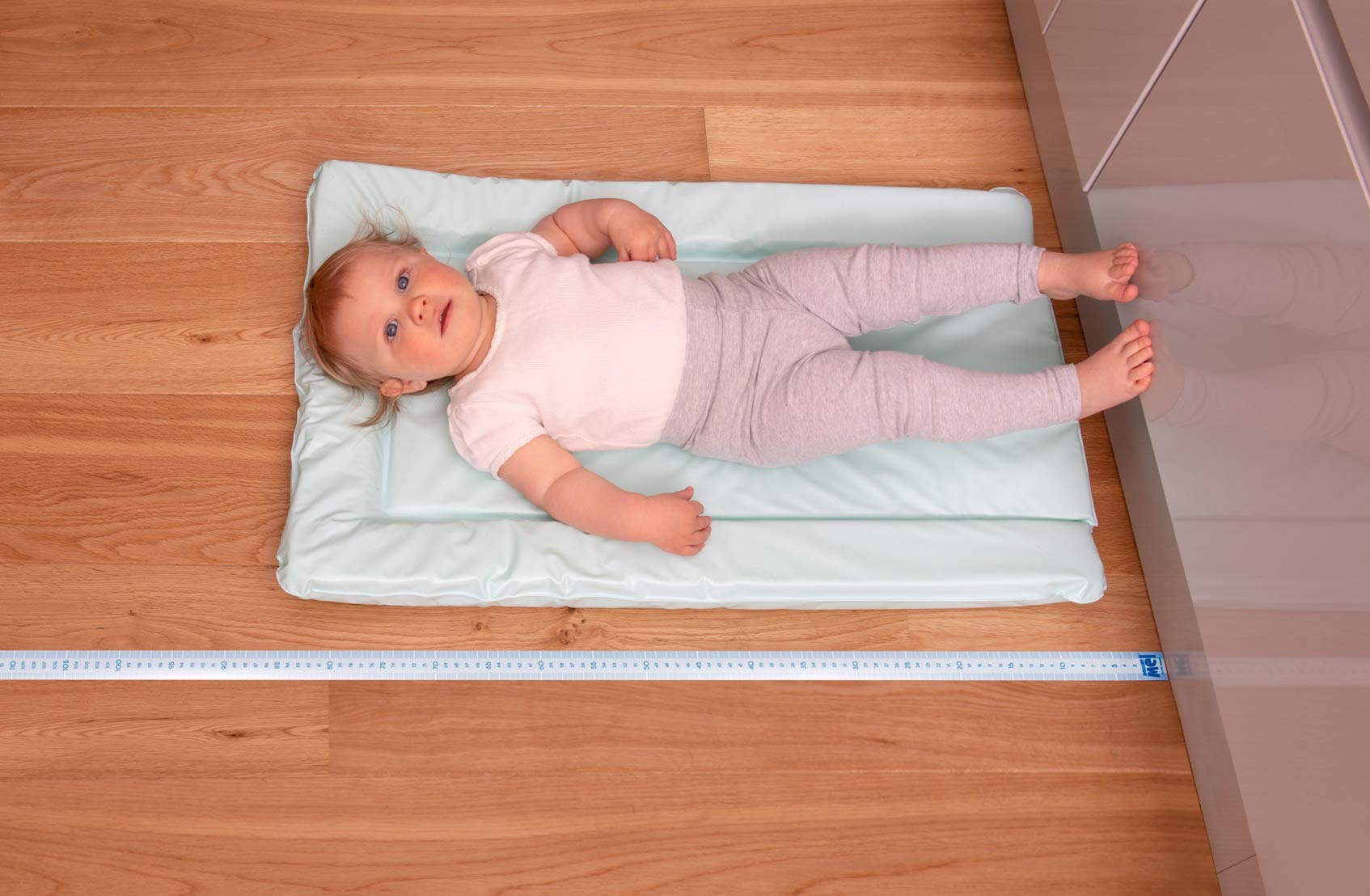 Measure Me! Baby Roll-up Door Frame Growth Height Chart for Children Kids Room - Blueberry Mix