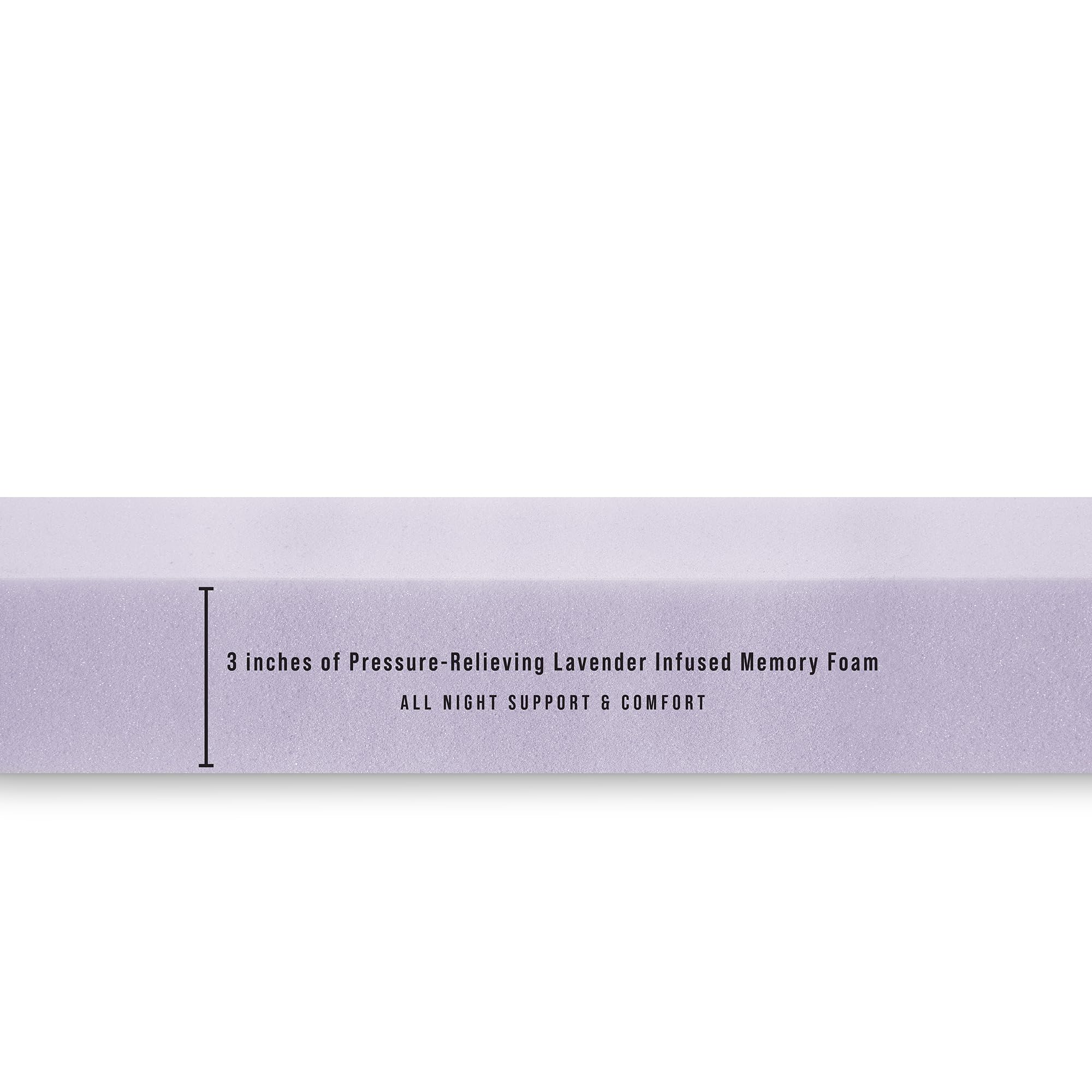 Bodipedic 3 Inch Lavender Memory Foam Mattress Topper, Lavender Infused Mattress Topper, Lavender Scented, CertiPUR-US Certified Foam, Purple