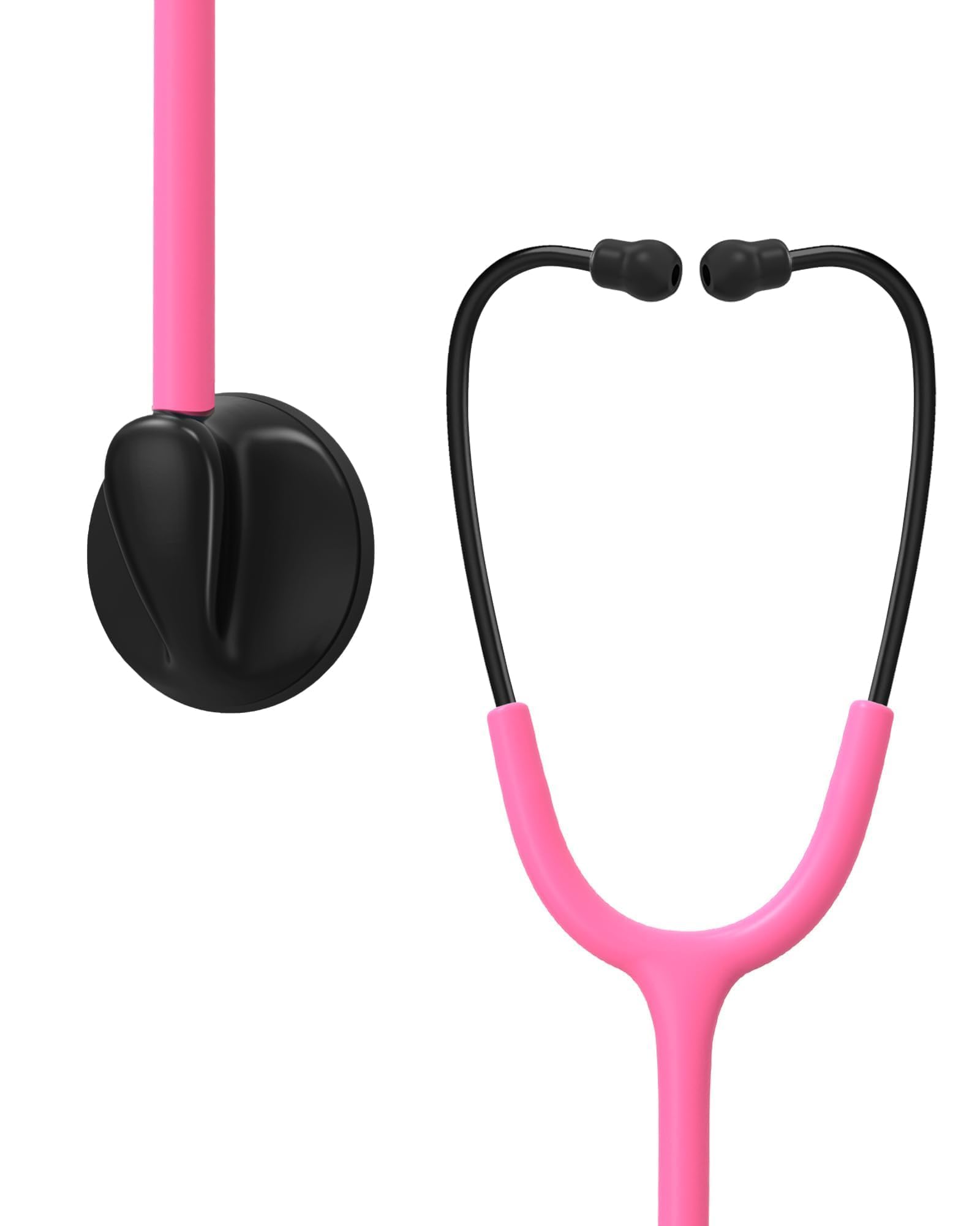 Clairre Pink Stethoscope for Nurses, Doctors and Nursing School Students, Single Head for Home Use Medical Supplies with Accessories Stethoscope Name Tag