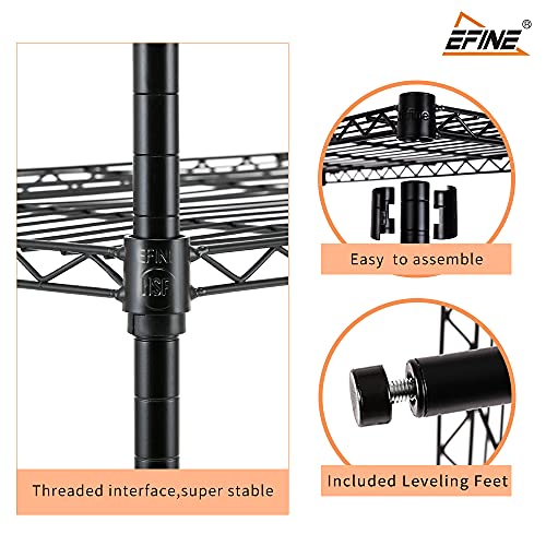 EFINE 2-Pack 4-Shelf Shelving Unit with Shelf Liners Set of 4, Adjustable Rack Unit, Steel Wire Shelves, Shelving Units and Storage Rack for Kitchen and Garage (35.5W X 15.8D X 54H)