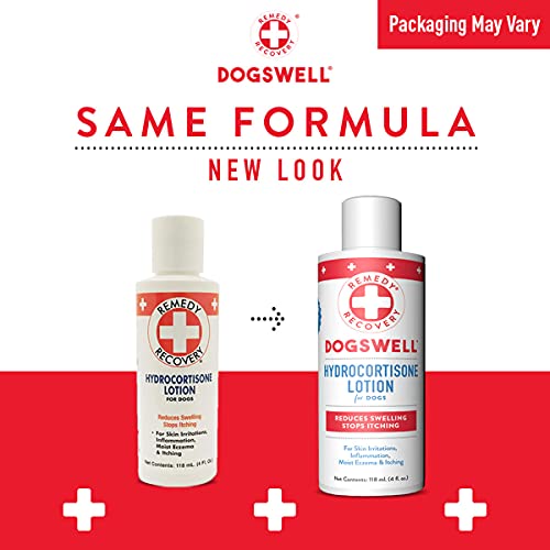 DOGSWELL Remedy + Recovery 0.5% Hydrocortisone Lotion for Dogs, 4 oz. (Packaging May Vary)