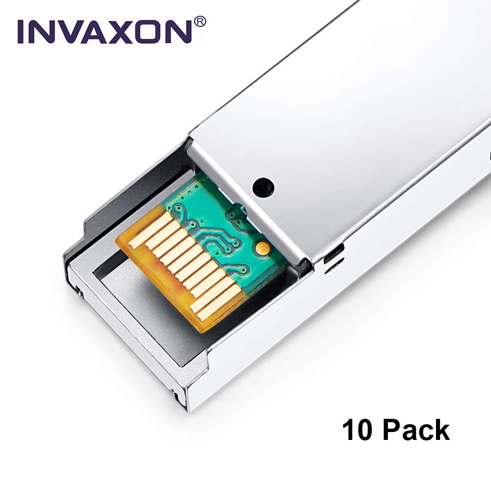INVAXON 10Pack GLC-SX-MMD/GLC-SX-MM/SFP-Ge-S, 1 Gigabit SFP Transceiver 1000BASE-SX, 850nm, 550m DDM/Dom Fuction