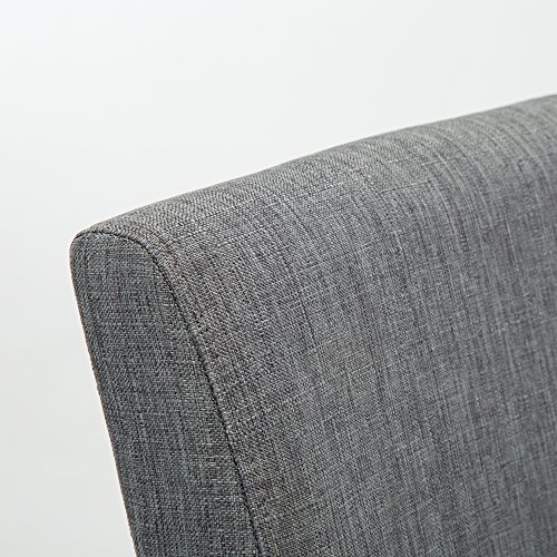 LSSBOUGHT Set of 4 Classic Fabric Dining Chairs Dining Room Chair with Solid Wood Legs, Grey