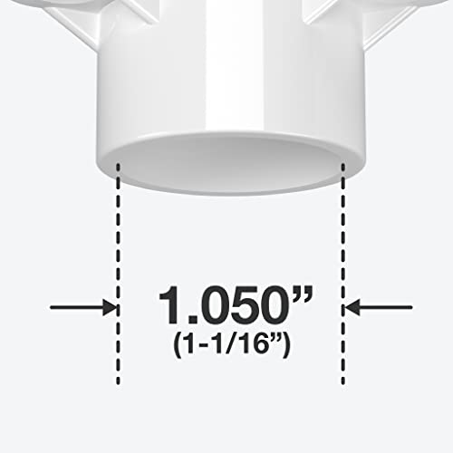 FORMUFIT F034ECT-WH-10 3/4" Furniture Grade Table Screw Cap in White, 1.05" ID, PVC (Pack of 10)
