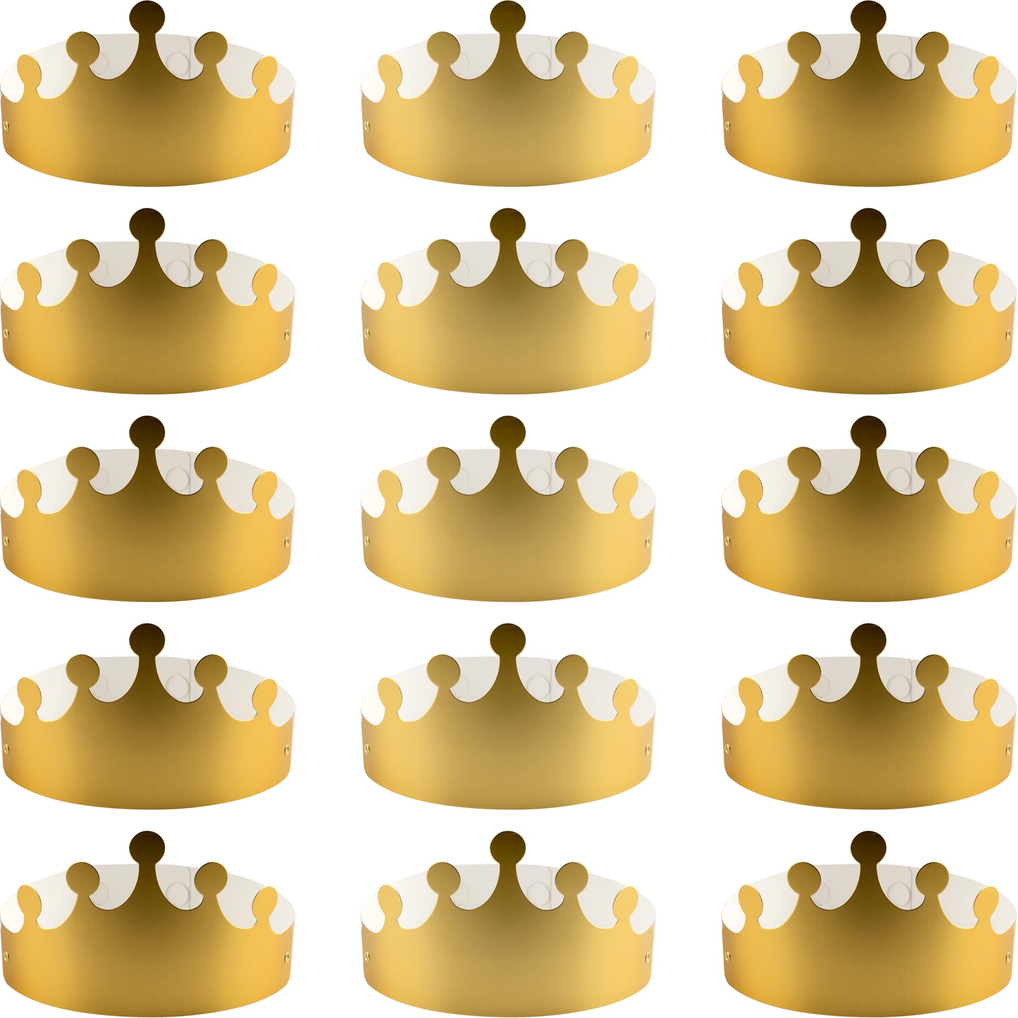 IFAMIO 25 Pieces Golden King Crowns Gold Foil Paper Party Crown Hat Cap Foldable Party Crowns for Birthday Celebration Baby Shower Photo Props New Year Wedding Anniversary