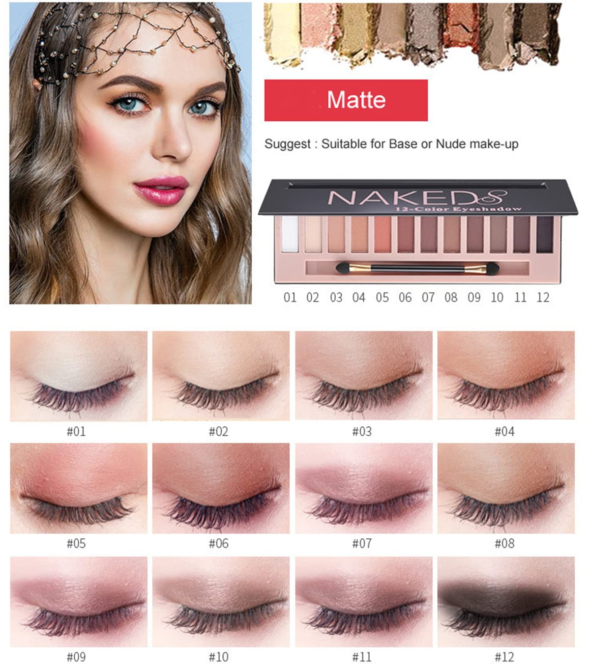 All in One Makeup Kit 12 Colors Eyeshadow Palette, SIGHTLING Foundation, Makeup Brush, Liquid Lipstick, Makeup Sponge, Eyebrow Soap Kit, Winged Eyeliner Stamp Sets for Women