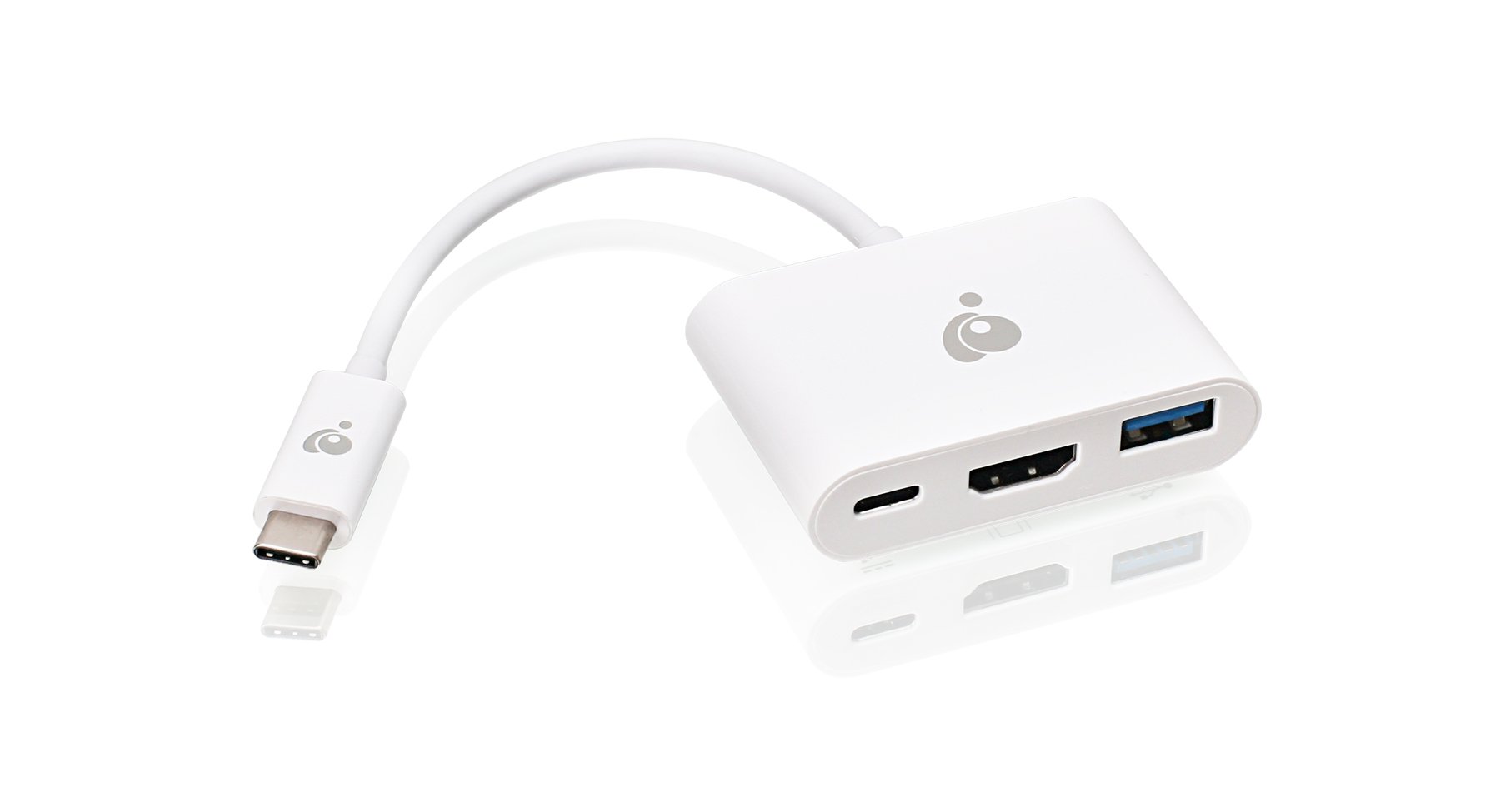 IOGEAR USB-C to 1 to 3 Adapter - 1 HDMI Out - 1 USB A Out - 1 USB-C - Power Delivery 100W - 4K@30Hz - MacBook Pro - iMac - Chromebook - More USB 3.0 Type-C Devices - GUC3C3H