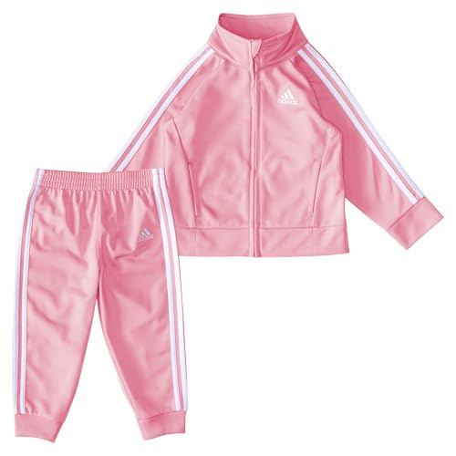 adidas girls Classic Tricot Track Set, Pink, 18 Months US