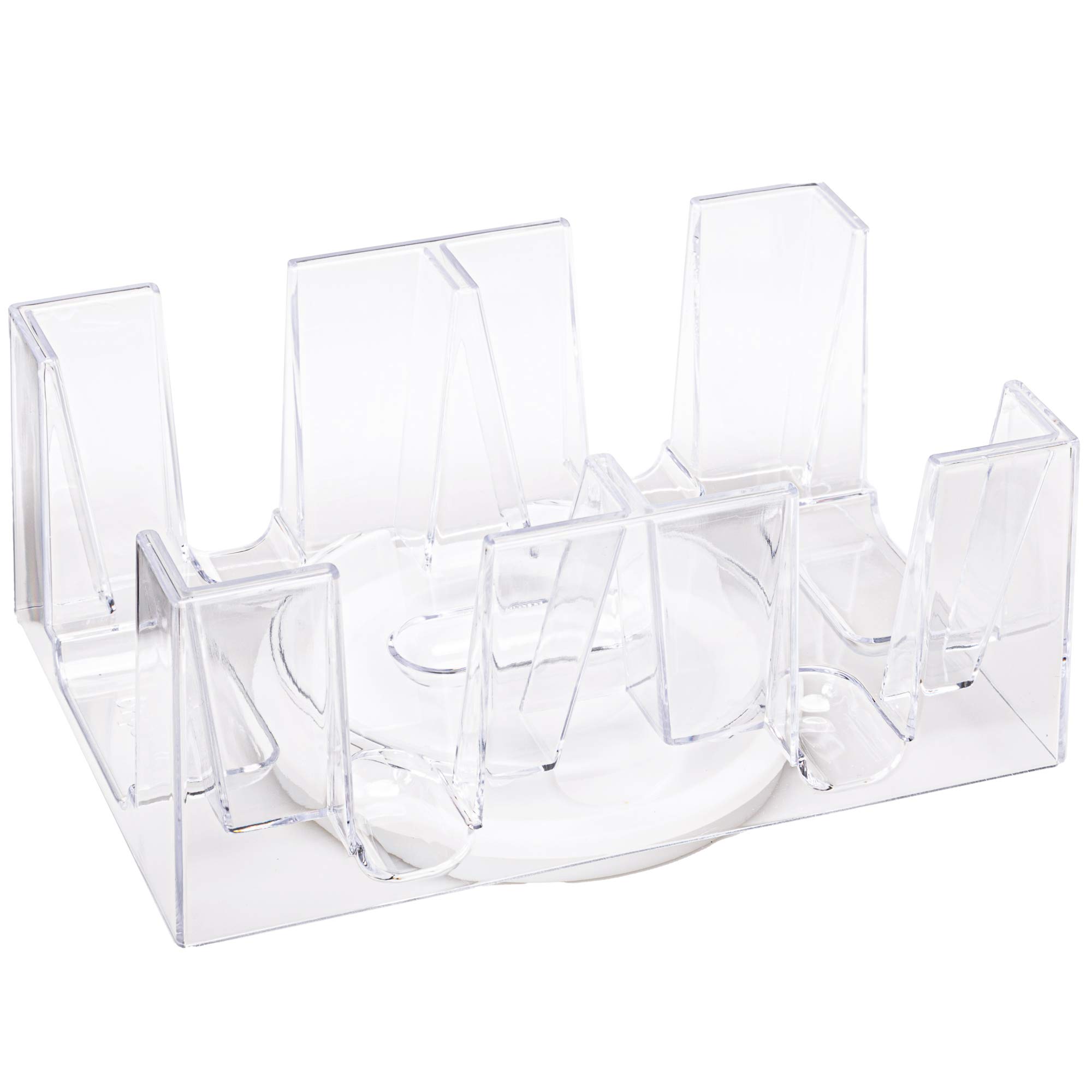 Brybelly Elite Rotating Card Deck Tray | Standard Sized Playing Cards | Rotates in Any Direction | Clear | 9 Deck Tray