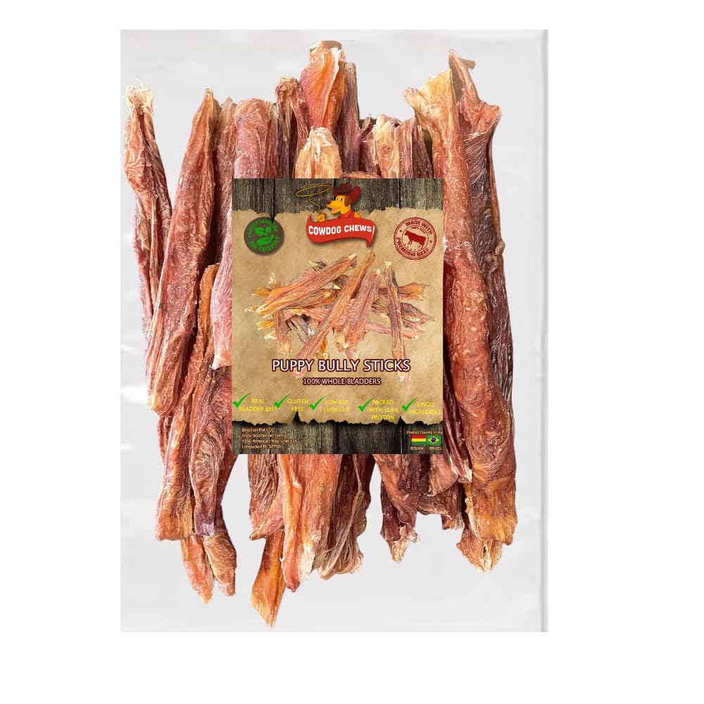 Cowdog Chews Premium Puppy Bully Stick for Small Dogs - Natural Dog Treats Delights for Their Chewing Needs 20 Oz (580 gr.)