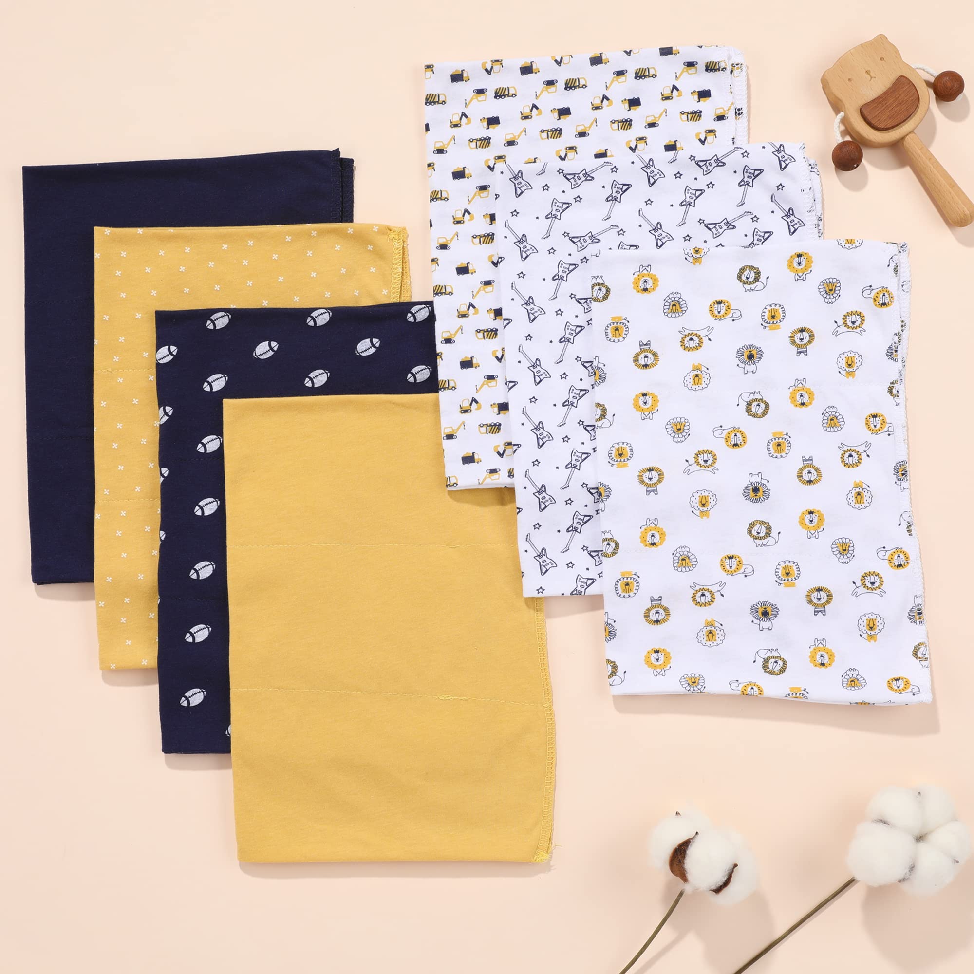 7 Pack Cotton Baby Burp Cloths Extra Absorbent Soft for Baby Boys and Girls