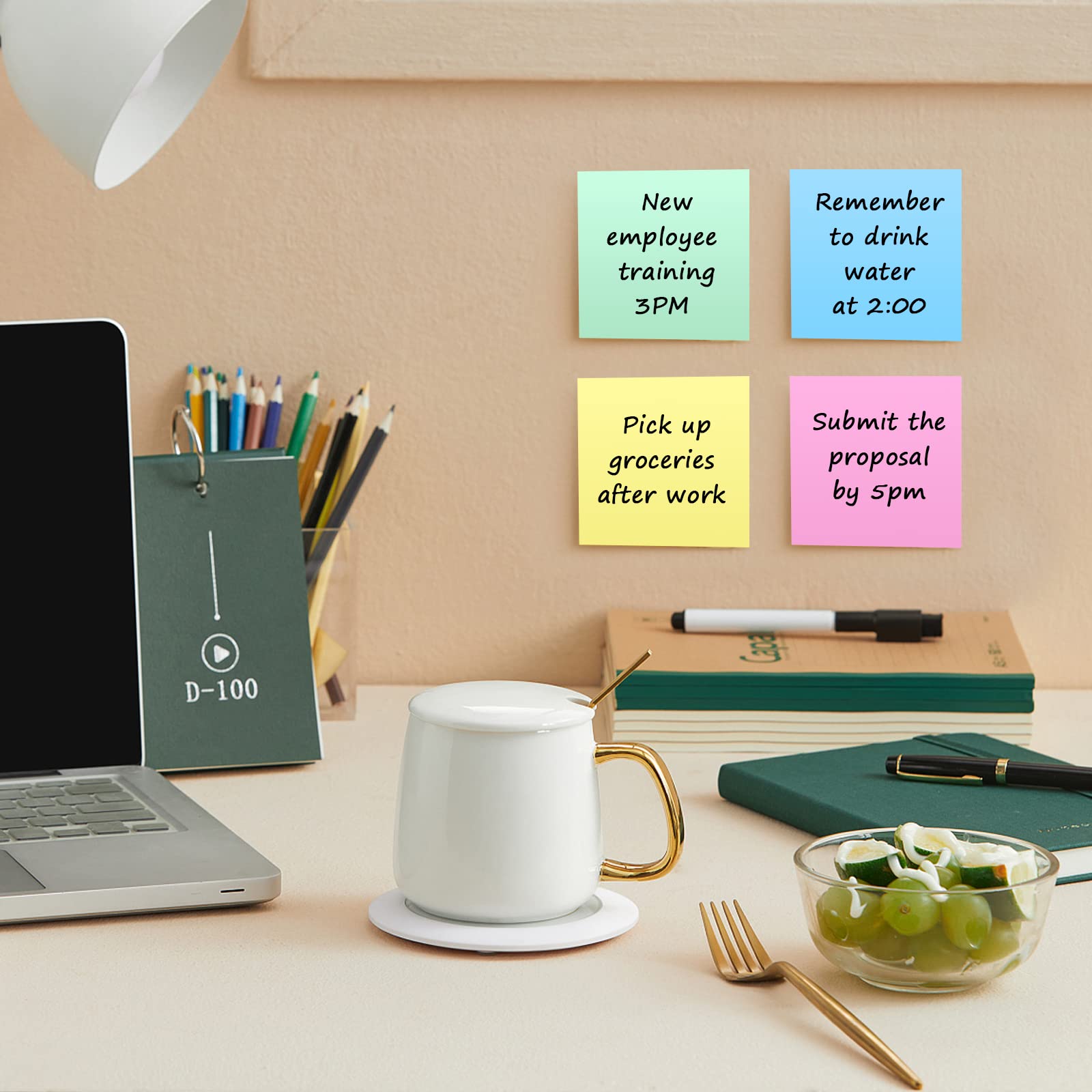 8 Packs Colored Sticky Notes, 3"x3" Self-Stick Pads with 640 Sheets in Total, 80 Sheets/Pack, Perfect for Office, Home, School, Meetings