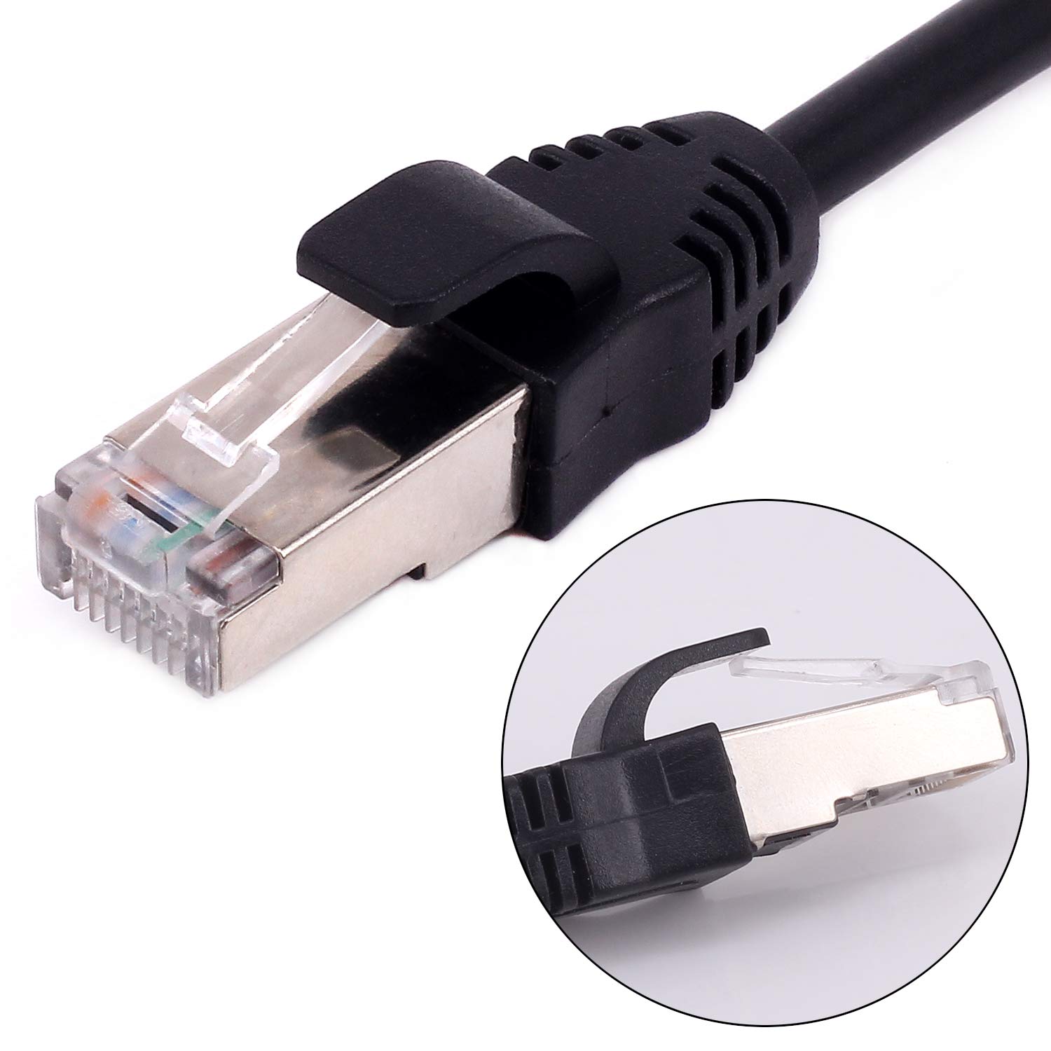 Yeworth Ethernet Extension Cable, [2 Pack] 0.6m RJ45 Male to Female LAN Ethernet Network Cat6 Cat5e Cat5 Panel Mount Cable RJ45 Extension Extender Cord for Switches, Routers (Black)