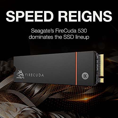 Seagate FireCuda 530 2TB Internal Solid State Drive - M.2 PCIe Gen4 ×4 NVMe 1.4, PS5 SSD, 3D TLC NAND, 2550 TBW, 1.8M MTBF, Heatsink, Rescue Services (ZP2000GM3A023)