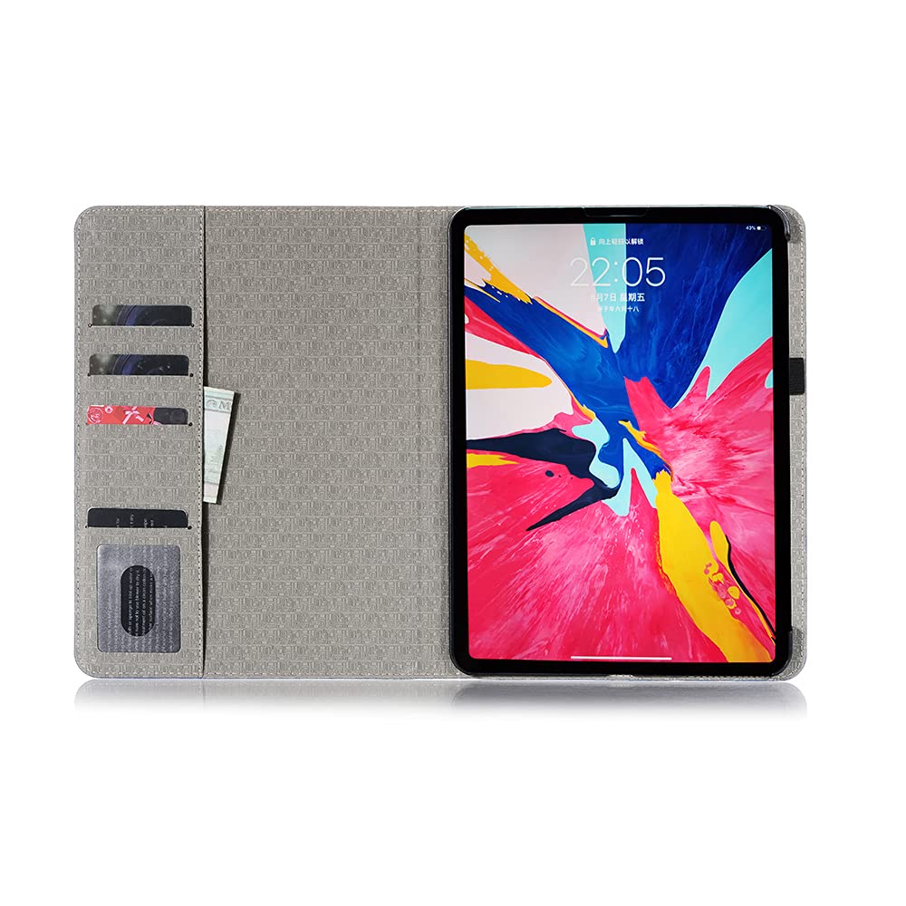iPad Air-6 (13'') Case, iPad Pro-3 4 5 6 (12.9'') Case for Women, DMaos Crocodile Synthetic Leather Stand Folio Smart Cover with Pen Holder, Auto Sleep/Wake - Black