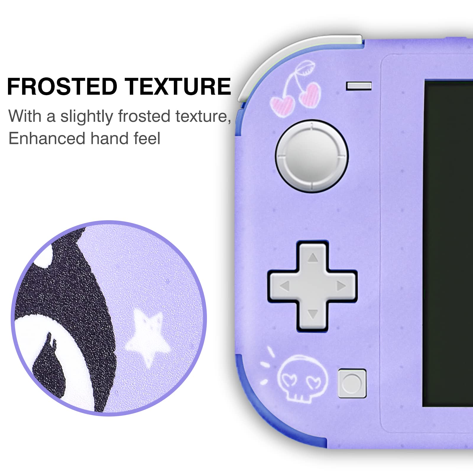 DLseego Switch Lite Skin Sticker Little Devil Rabbit Full Wrap Protective Decal Cute Cartoon Anime Vinyl Console Joy Con Cover - Purple