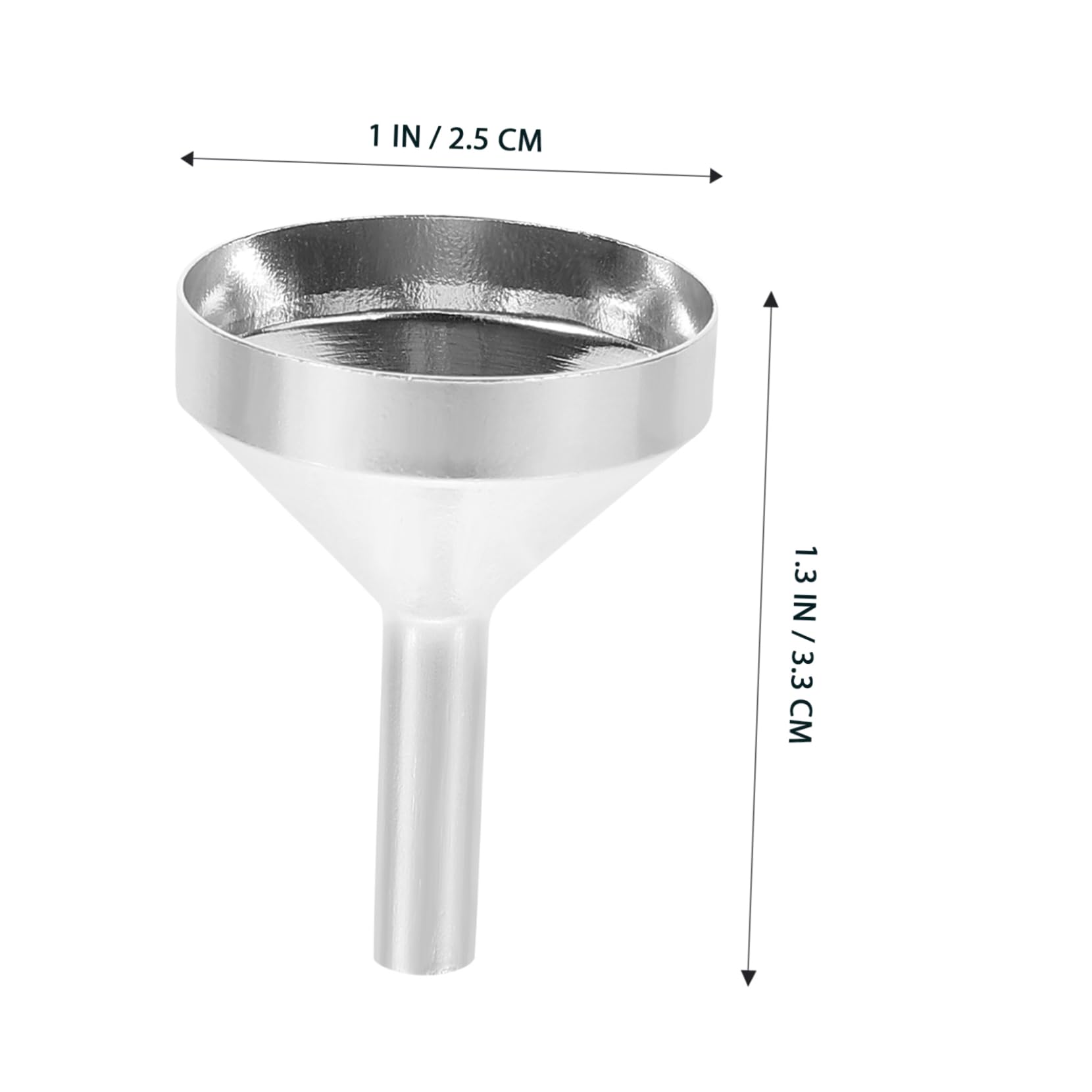 Baluue 12pcs 2.5 Inch x 0.6 Inch Small Metal Funnels with 2 Pack Mini Pipette for Filling Bottle and Containers, Oil and Liquid Filling and Tranfer Funners Tool Kit