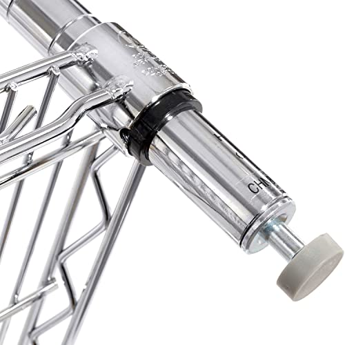 Nexel Adjustable Wire Shelving Unit, 4 Tier, Commercial Dry Storage Rack, 36" x 48" x 86", Chrome