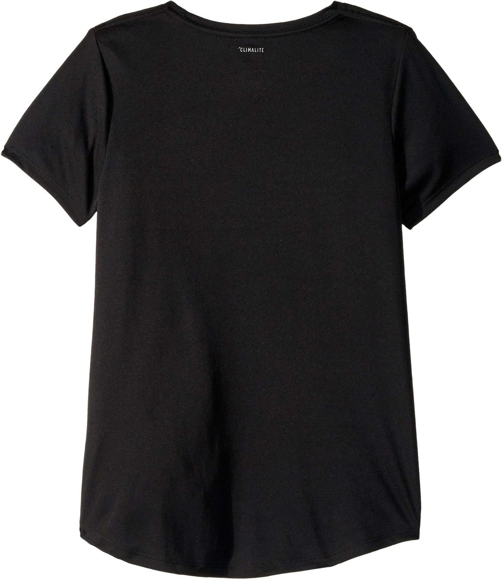 adidas Girls' Big Short Sleeve Scoop Neck Tee T-Shirt, Black Linear Ombre, X-Large