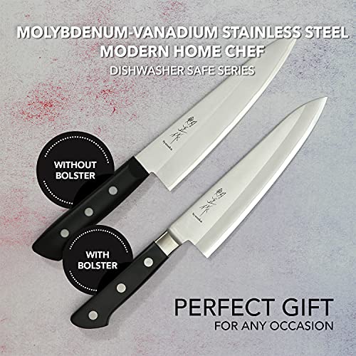 Syosaku Japanese Chef Knife Molybdenum Vanadium Stainless Steel with Bolster, Gyuto 7-inch (180mm) Dishwasher Safe