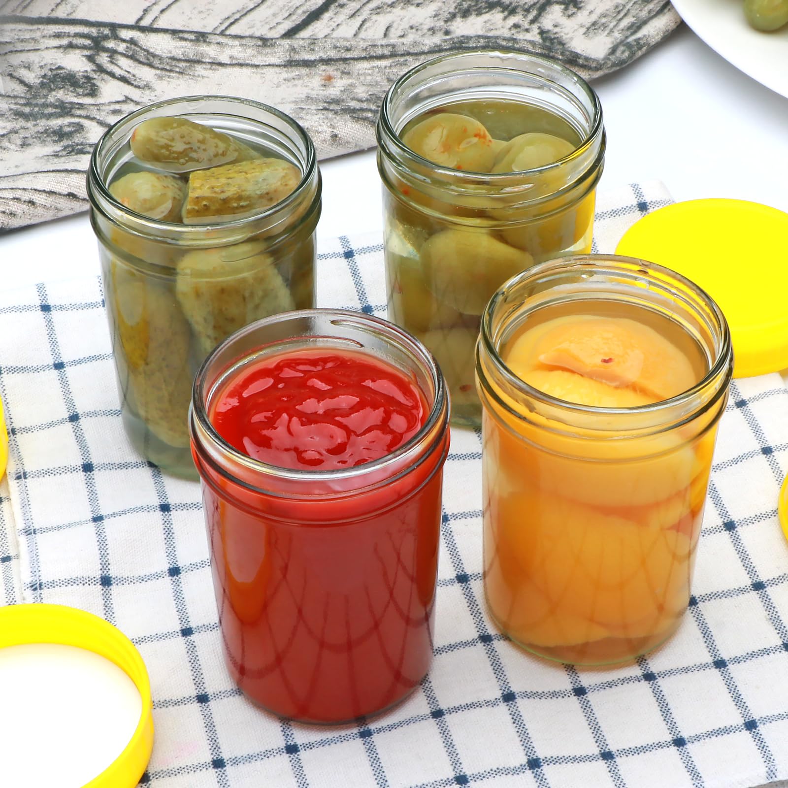 Brajttt Mason Jars 8 oz, Glass Jars With Regular Lids and Bands,16 pcs Canning Jars Jelly Jars, Ideal for Jam, Honey,DIY Spice Jars, Dessert