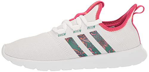 adidas Women's Cloudfoam Pure 2.0 Running Shoe, FTWR White/Bold Green/Vivid Berry, 6.5