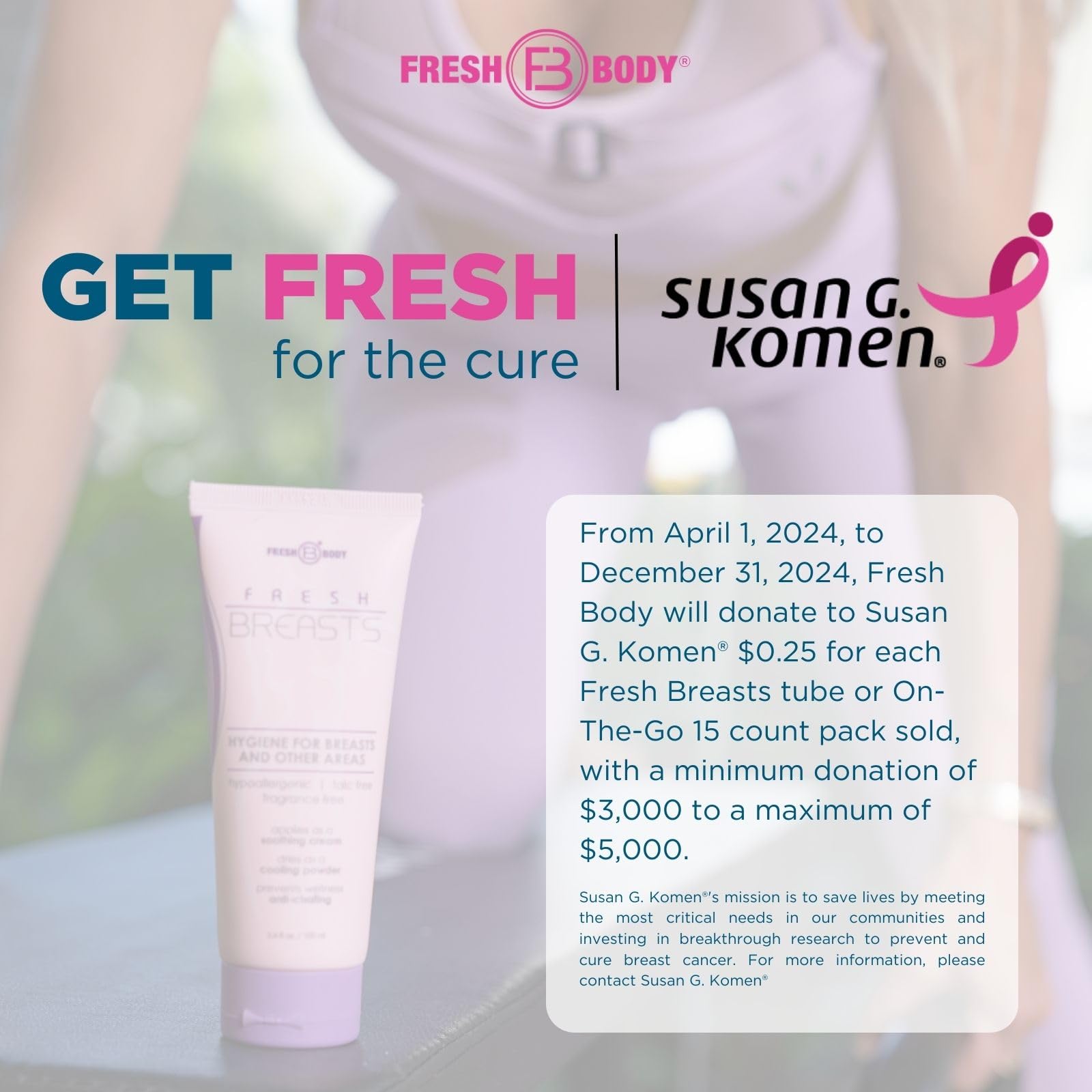 Fresh BREASTS Anti-Chafing Deodorant Cream to Powder for Under Boobs, Inner Thighs - Lotion Made without Talc, Aluminum, Parabens or Added Fragrance - 3.4 Fl Oz (2 Pack)