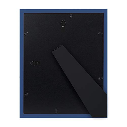 Beyond Your Thoughts Blue 11X14 with Matted for 8X10 or 9x12 Real Wood + Real Glass (Hang/Stand) Picture Photo Frame for Wall and Table Top-Mounting Hardware Included(1 Pack)
