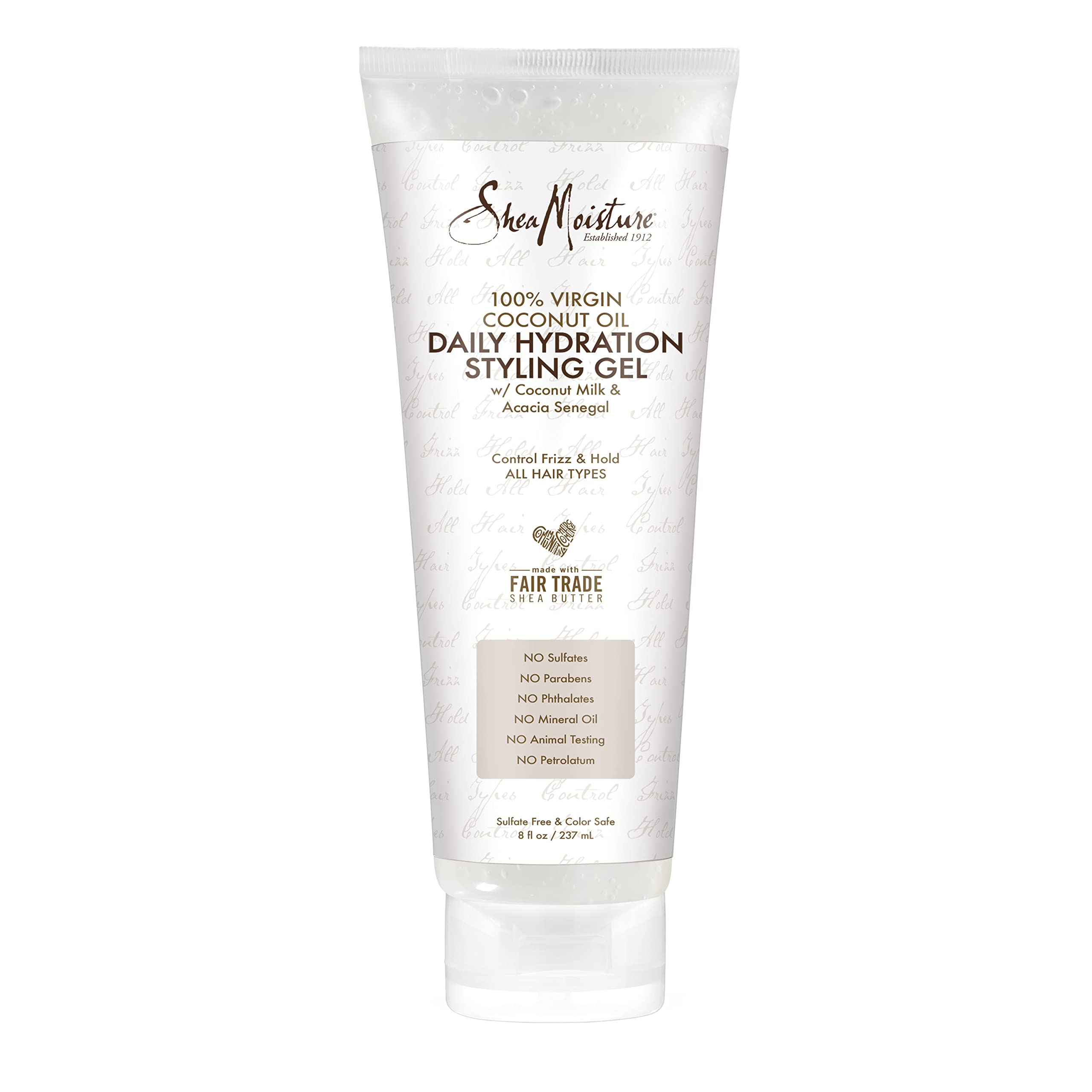 Shea Moisture 100 Percent Virgin Coconut Oil Daily Hydration Styling Gel for Unisex, 8 Ounce (Packaging may vary)