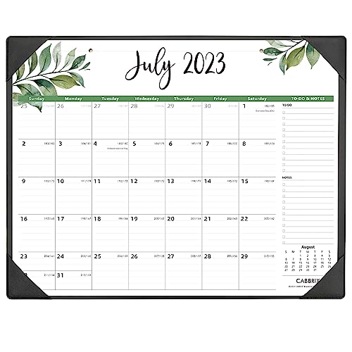 Large Desk Calendar 2023-2024 with Office Desktop Mat, Cabbrix Desk Pad Calendar 22 x 17 Inch Runs From Now to Dec 2024, Desk Blotter Academic Calendar 2023-2024 for Home School and Office