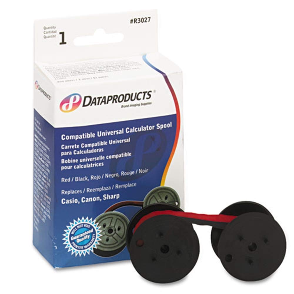 Value Bundle 6 Pack Dataproducts R3027 Two-Spool Universal Calculator Ribbon (C-Wind), Nylon Includes AdvantageOP Gunmetal Retractable Pen