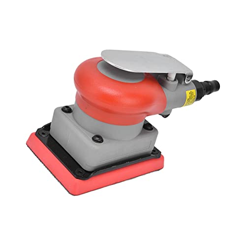 Air Orbital Sander, Air Square Orbit Finishing Sander, Professional Orbit Pneumatic sheet Sander Alloy Steel Air Palm Sanding Sandpaper Machine for Deep Corner, 10000rpm 75x100mm/3x4in