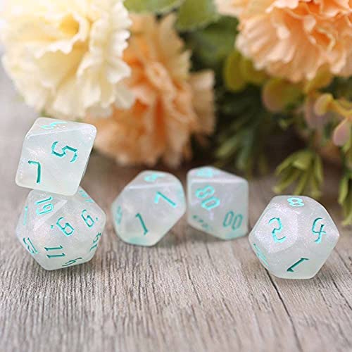 7 Pcs/Set DND Polyhedral Dice Set Resin Dice Desktop Game Table Board Game Toy for Roleplaying Games Dungeons and Dragons-Wonderland(red)