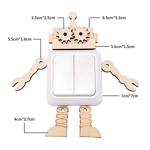 Almencla Sensory Board Toy Parts Adorable Puzzles Multipurpose DIY Accessory Busy Board Material for Learning Activities Nursery Preschool Girls Boys - Robot Switch