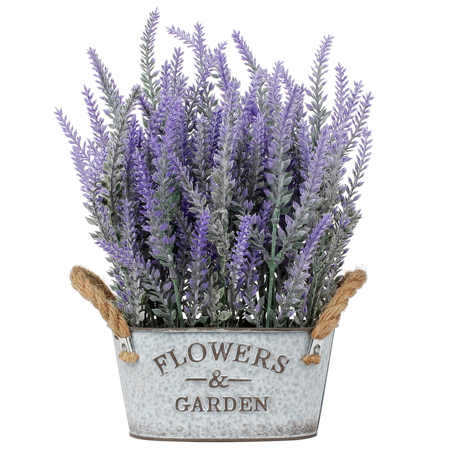 DILATATA Lavender Flowers Artificial Lavender Decor Fake Lavender Plant in Wooden Pot Faux Plants in Pots for Rustic Home Bathroom Table Centerpieces Wedding Decor Potted Lavender Flower Purple Decor