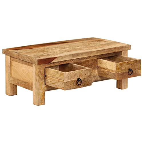 BUKSCYJS Coffee Table,Elevating Coffee Table, Adjustable Storage Coffee Table Suitable for Living Room, Office, Balcony, Family Living Room 35.4"X17.7"X13.8" Solid Mango Wood