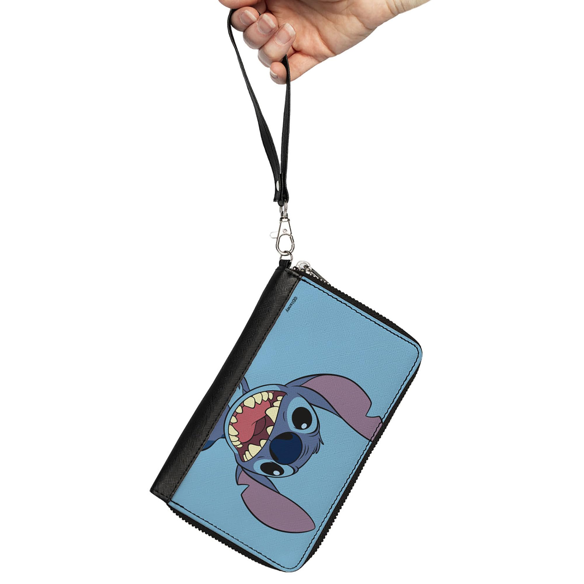Buckle-Down Women's PU Zip Around Wallet Rectangle-Lilo & Stitch, 7.5"x4.5"