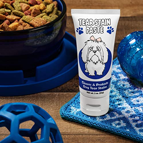 Squishface Tear Stain Paste - Cleans Dog Tear Stains - 2 Oz, Great for Long Hair Dogs Such as Poodles, Terriers and Maltese