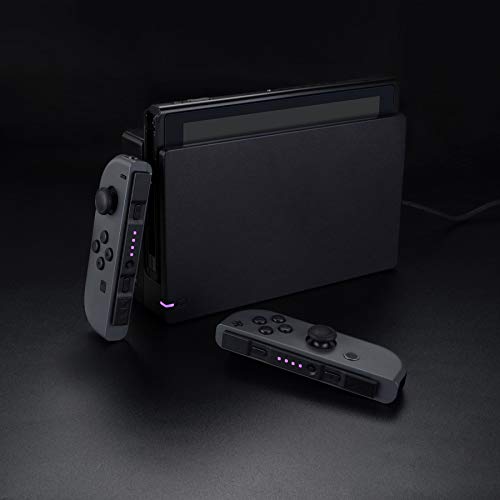 eXtremeRate Firefly LED Tuning Kit for Nintendo Switch Joycons Dock NS Joycon SL SR Buttons Ribbon Flex Cable Indicate Power LED - Violet (Joycons Dock NOT Included)
