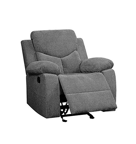 Acme Kalen Chenille Glide Recliner in Gray